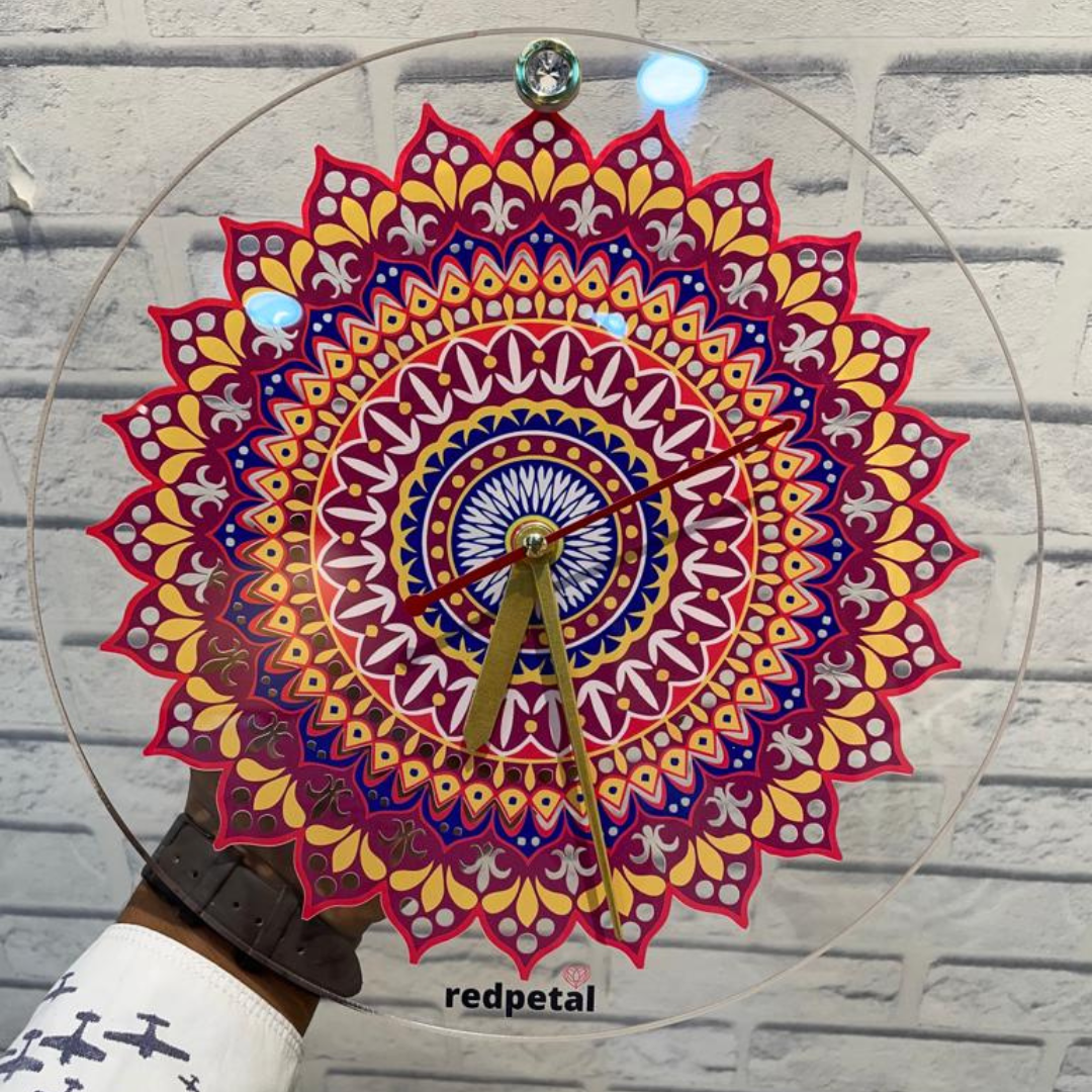 Elegant Redplate Acrylic Wall Hanging Circle Shape Clock - Perfect Home ...